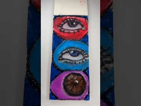 Drawing eyes with oil pastel🌠 #shortsfeed #jamaica