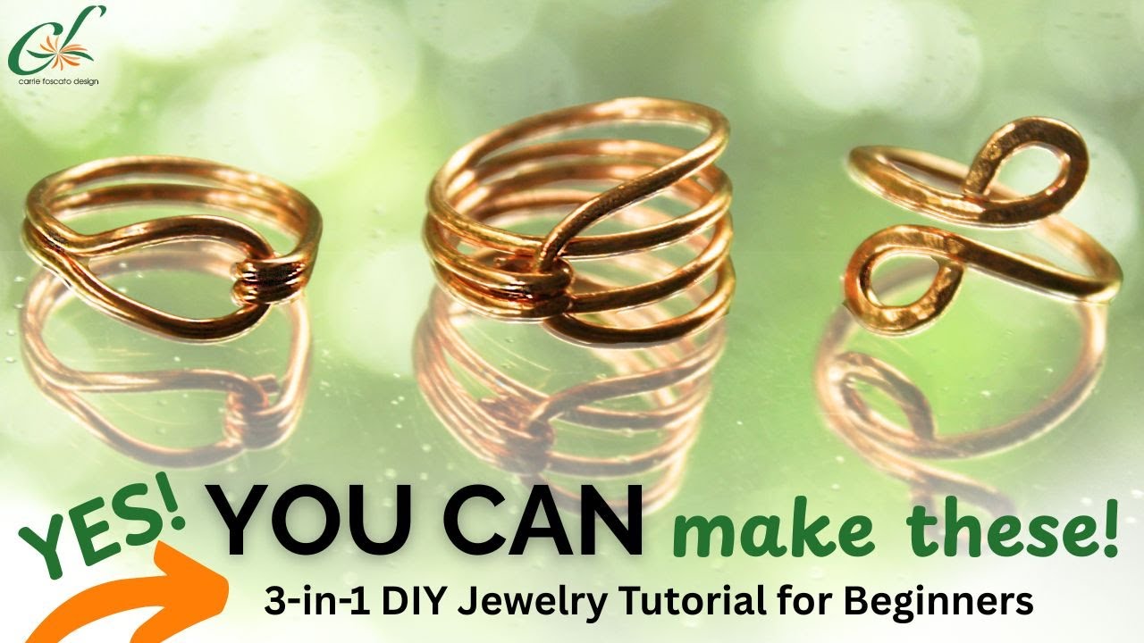 3 Easy Wire Wrapped Ring Tutorials for Beginners | Copper DIY Jewelry