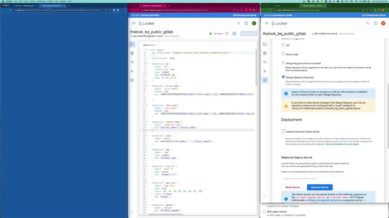 LookML + Gitlab collaboration model