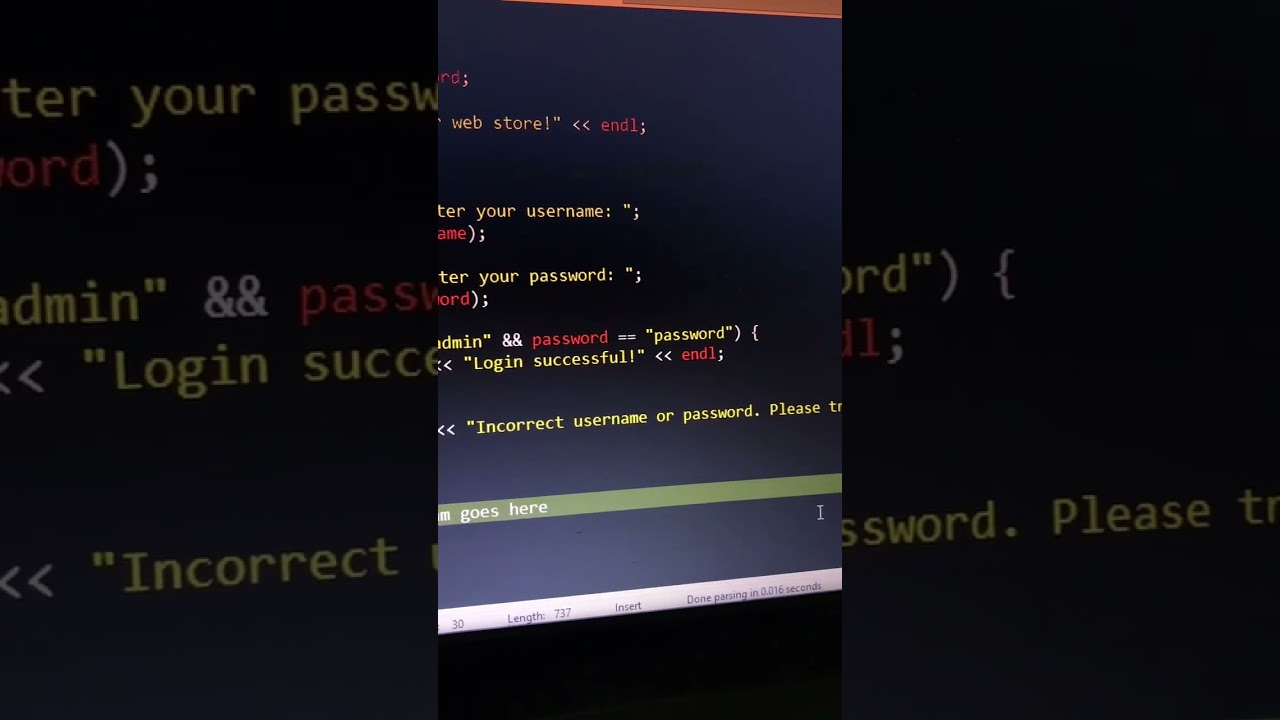 demo login page c++ #coders #codemasters #codingninja #codinglife #codelife #coding #code #coders