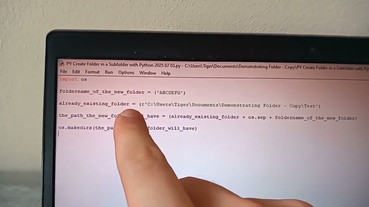 Create Folder in a Subfolder with Python, REG: NECIEESC