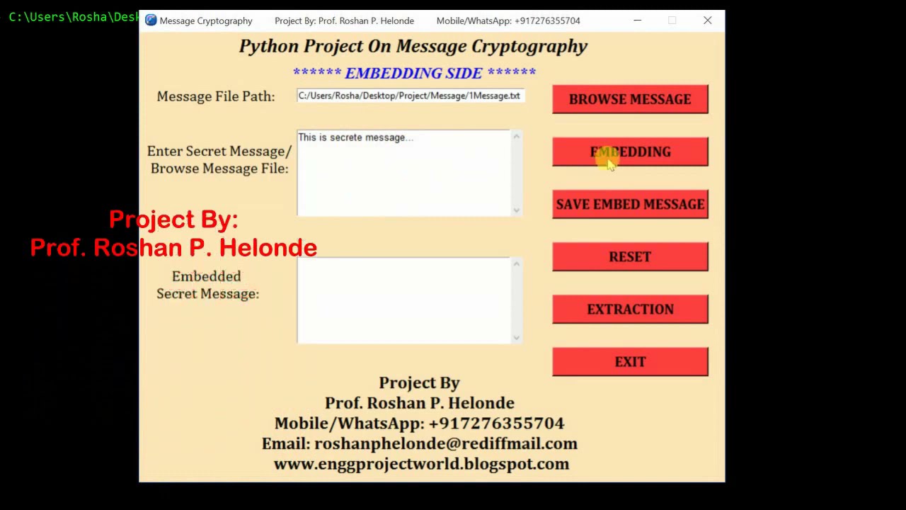 Python Code for Data Hiding Cryptography Using Python Source Code