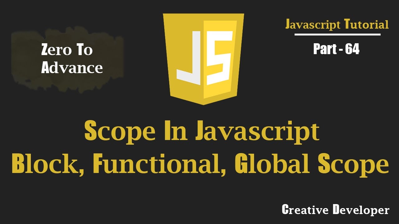 Javascript Scope | Global Scope | Functional Scope | Block Scope | Javascript Tutorial