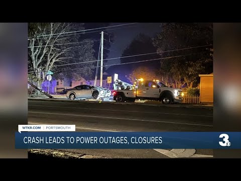 Crash leads to power outages, closures