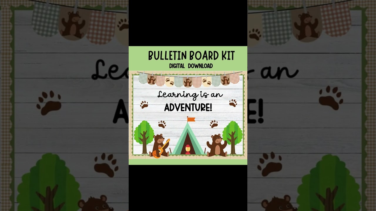 Adventure Camping Bulletin Board Kit – Bear Printable