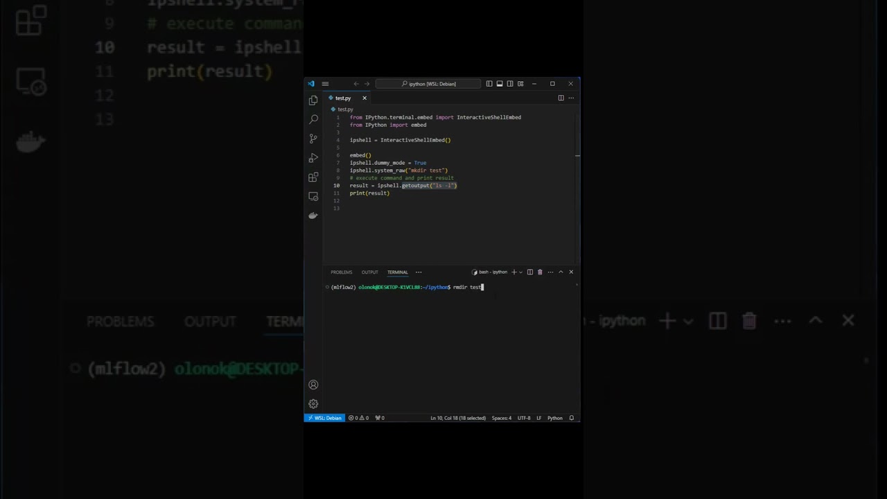 Introduce an Interactive shell in your python script with Ipython