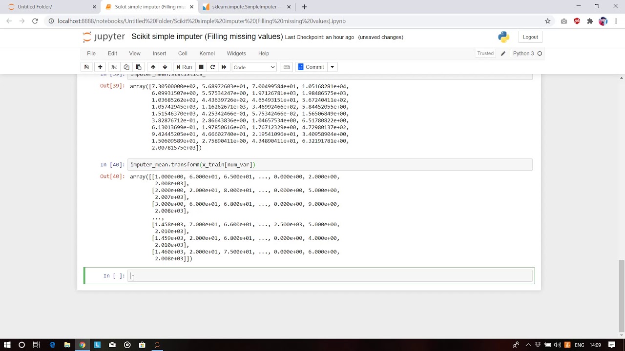 Data Cleansing 4 (Missing value Imputation Scikit-Learn Simple Imputer )