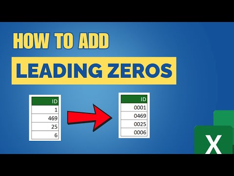 Add Leading Zeros in Excel.The Excel Trick