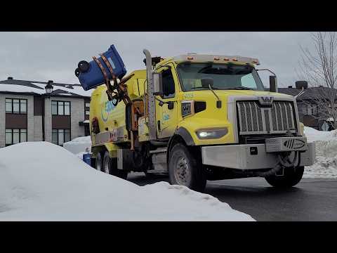 Brand New E360S Western Star Labrie Automizer Garbage Truck On Huge Recycling Carts Lines