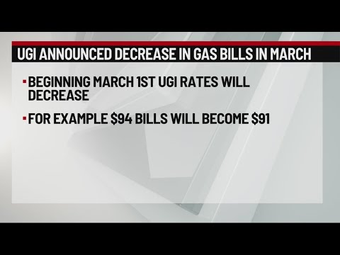 UGI announced decrease in gas bills in March