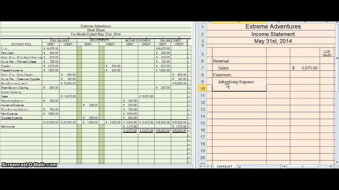 Creating an Income Statement