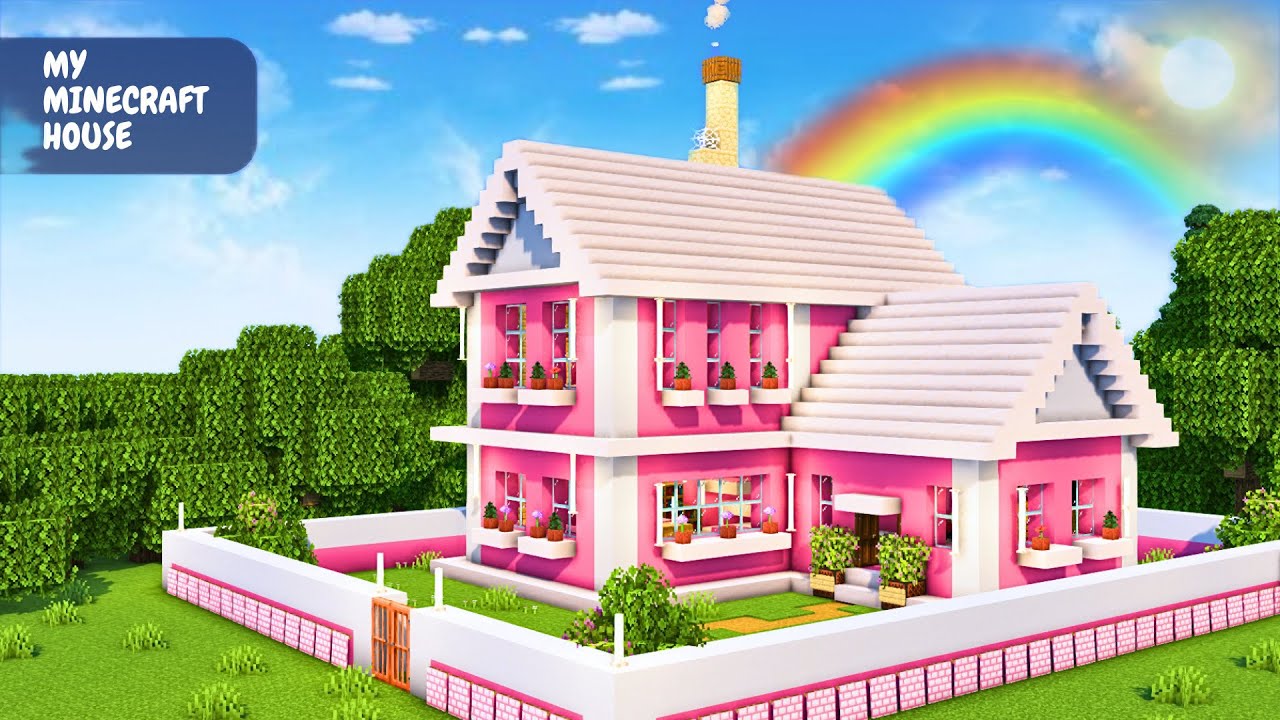 Minecraft: How to Build a Pink House for Your Girlfriend | Tutorial ...