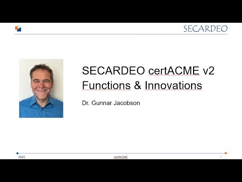 certACME v2 Introduction