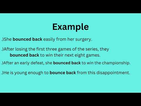 Bounce back: Meaning In English