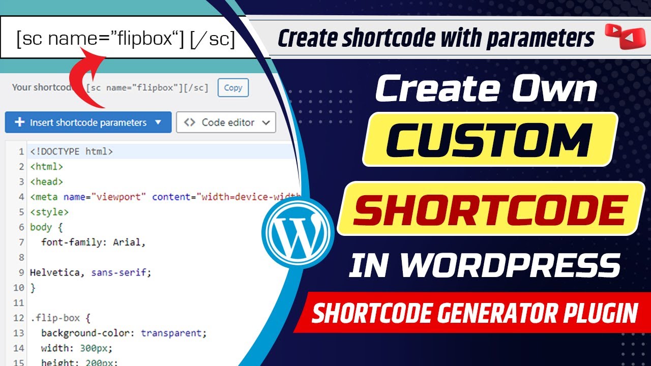 How to create own custom shortcode in WordPress | Create shortcode with parameters