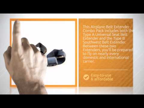 Airplane Belt Extender Combo Pack - Fits All Airlines (Types A & B) - SeatBeltExtenderPros.com