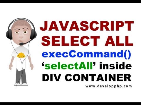Learn Div Select All Text Javascript Programming Tutorial execCommand selectAll - Mind Luster