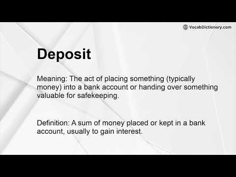 Deposit Meaning
