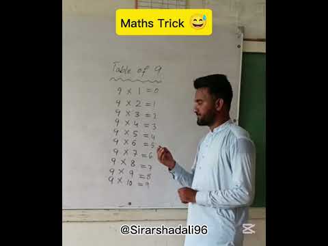 Maths Trick 😱 Table of 9 😅 #education #maths #school #students #youtubeshorts