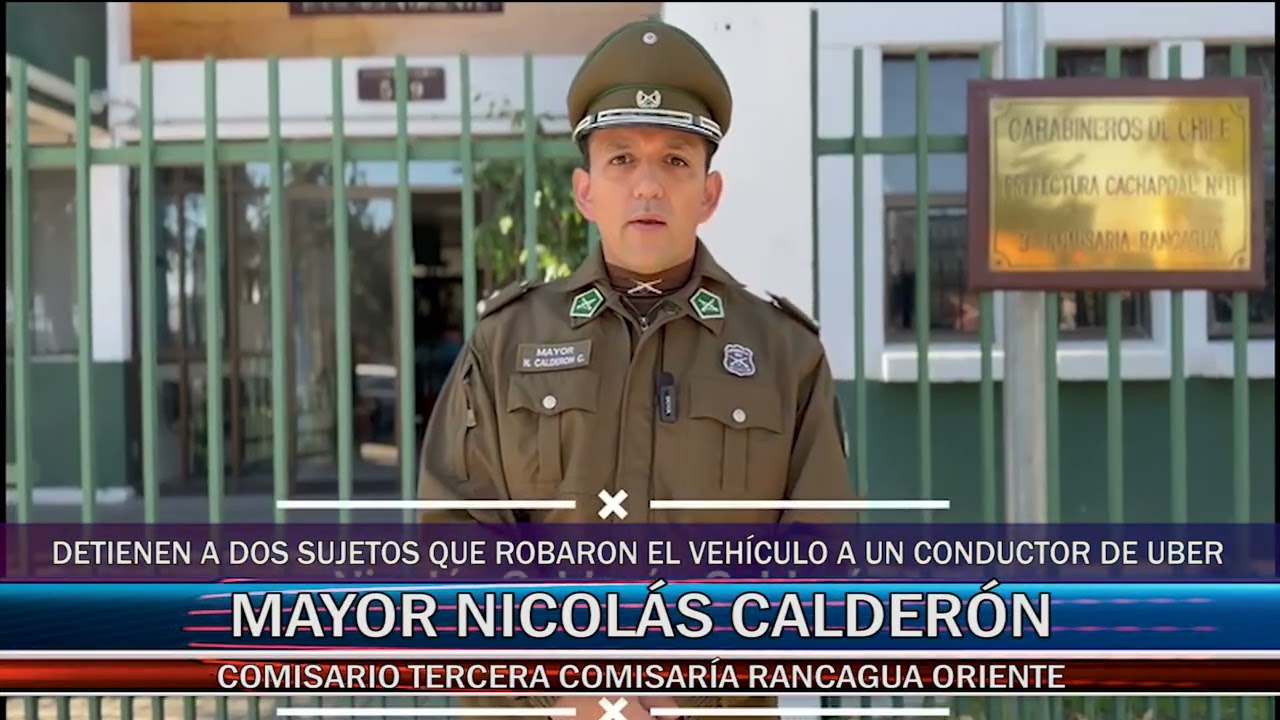 Carabineros detuvo a dos individuos que robaron con intimidación el vehículo a un conductor de Uber