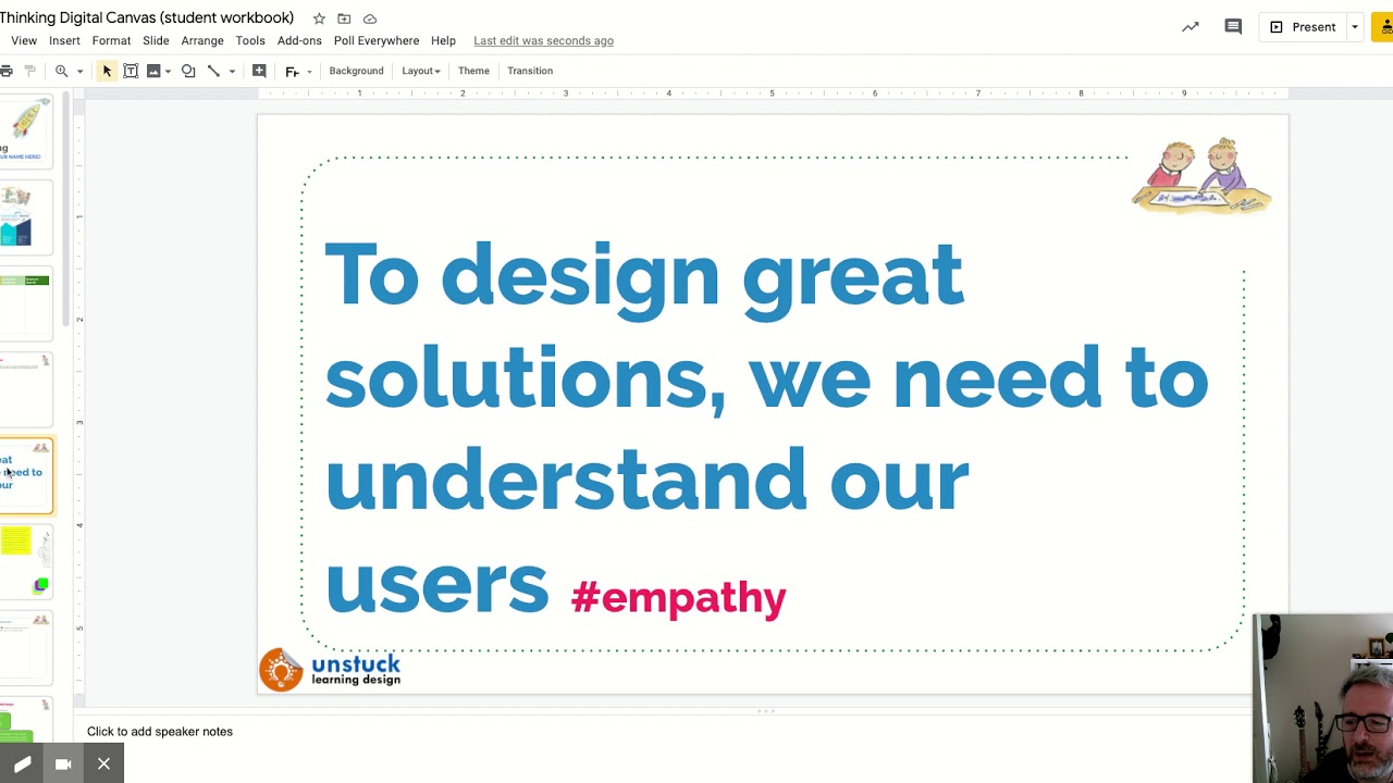 Design Thinking Digital Canvas (student workbook) - Google Slides