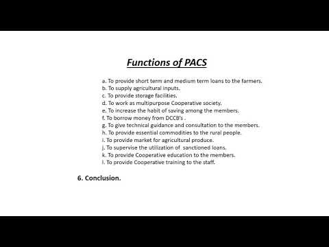 Functions of PACS B.Com - III