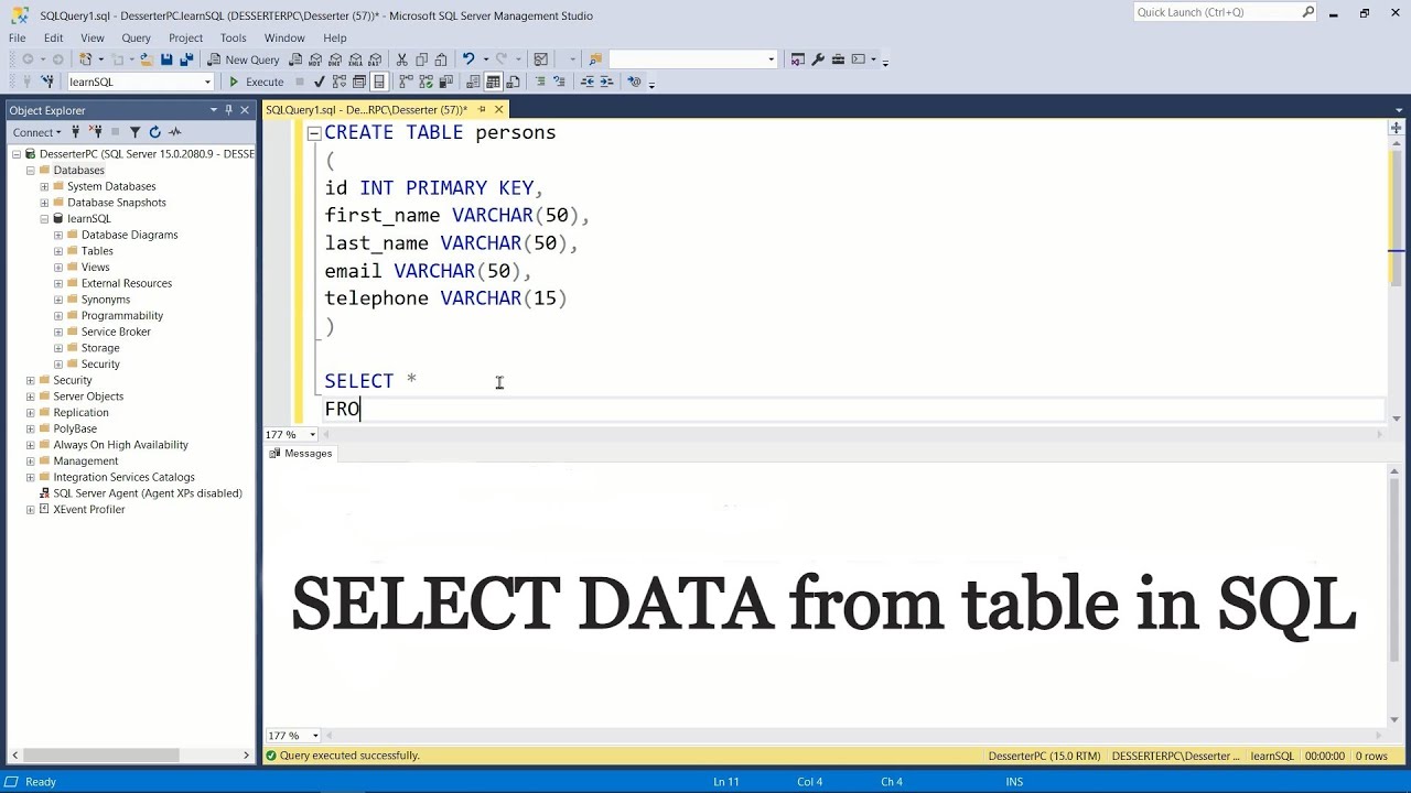 How to SELECT data from table in SQL