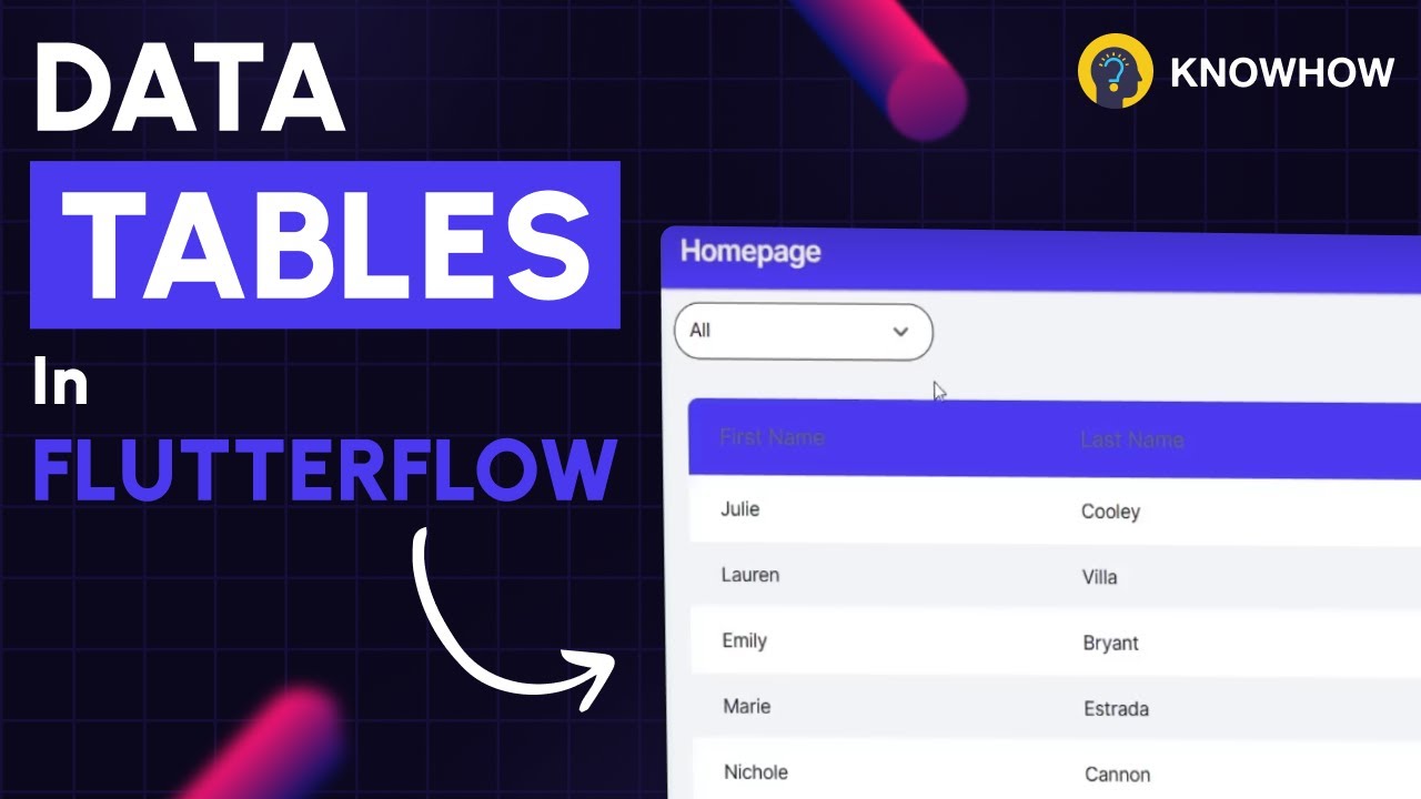 Data Tables in Flutter Flow | No Code Development