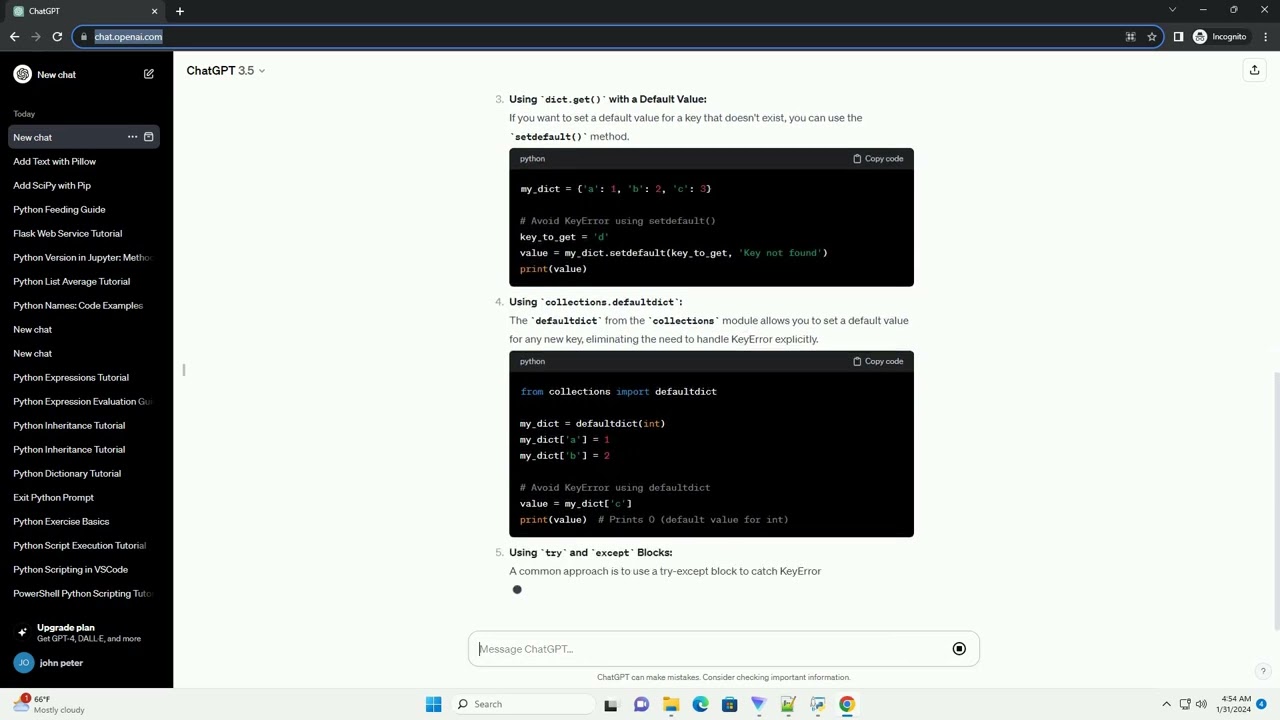 how to avoid keyerror in python dictionary