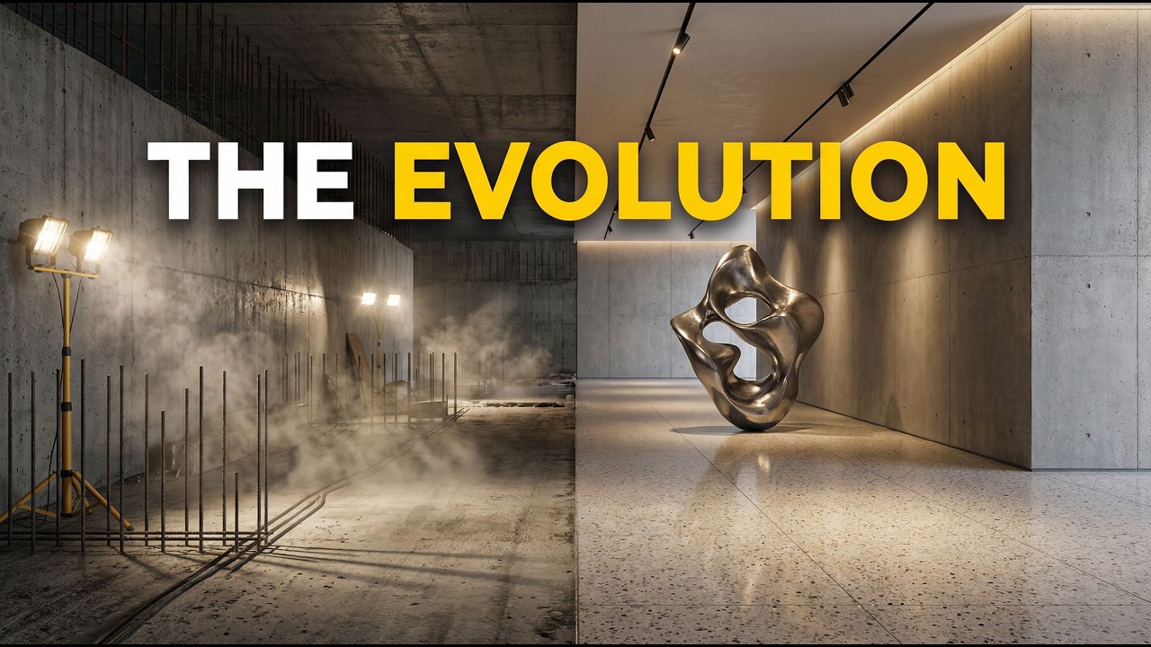 Brutalist Concrete Atrium