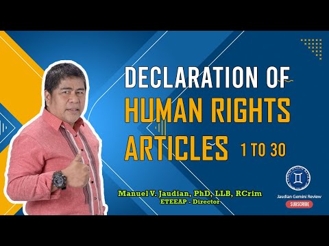 Declaration of Human Rights Articles 1 to 30
