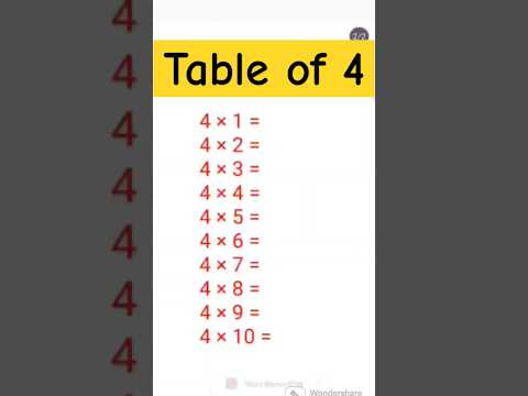 Table of 4 #shorts #explore #math #tables #tableof4 #howtoremembertable @aliabhatt15 #raazi