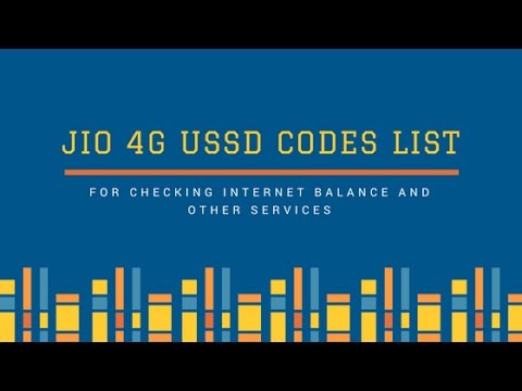 Jio 4G USSD Codes List For Checking Internet Balance And Other Services