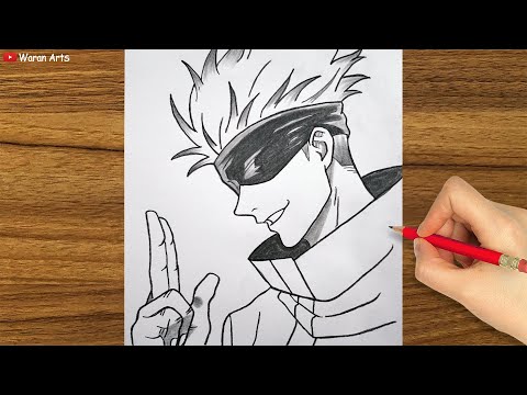 Easy Anime Drawing || How to Draw Gojo Satoru step-by-step || Drawing for Beginners