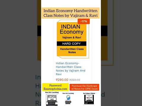 Indian economy Handwritten Class Notes by Vajiram & Ravi