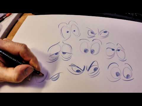 HOW TO DRAW CARTOON EYES (real time)