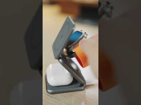 Ultimate Travel Gadget 3 in 1 Folding Magnetic Wireless Charging Stand