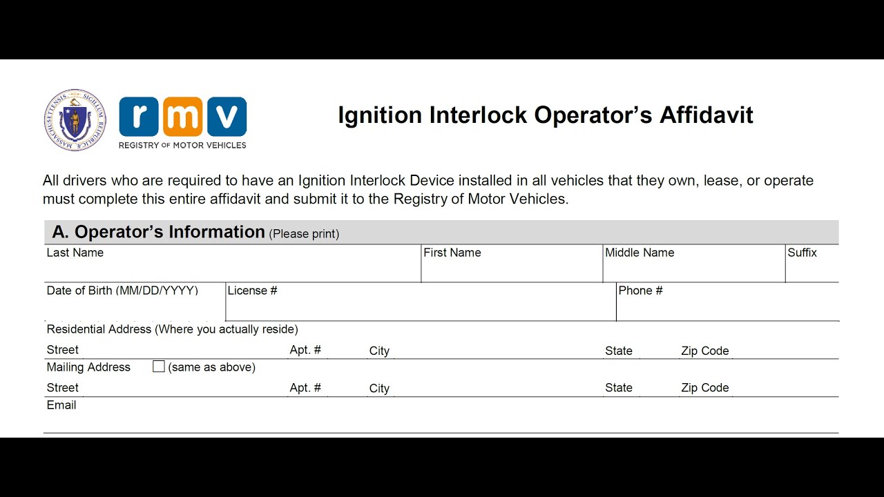 Interlock Operator's Affidavit
