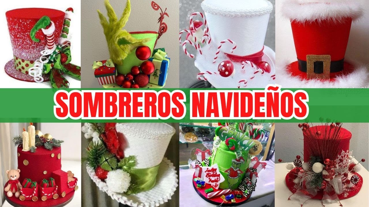 Recopilación 50 ideas de SOMBREROS NAVIDEÑOS | Sombreros Locos Navideños #sombreroloco #navidad