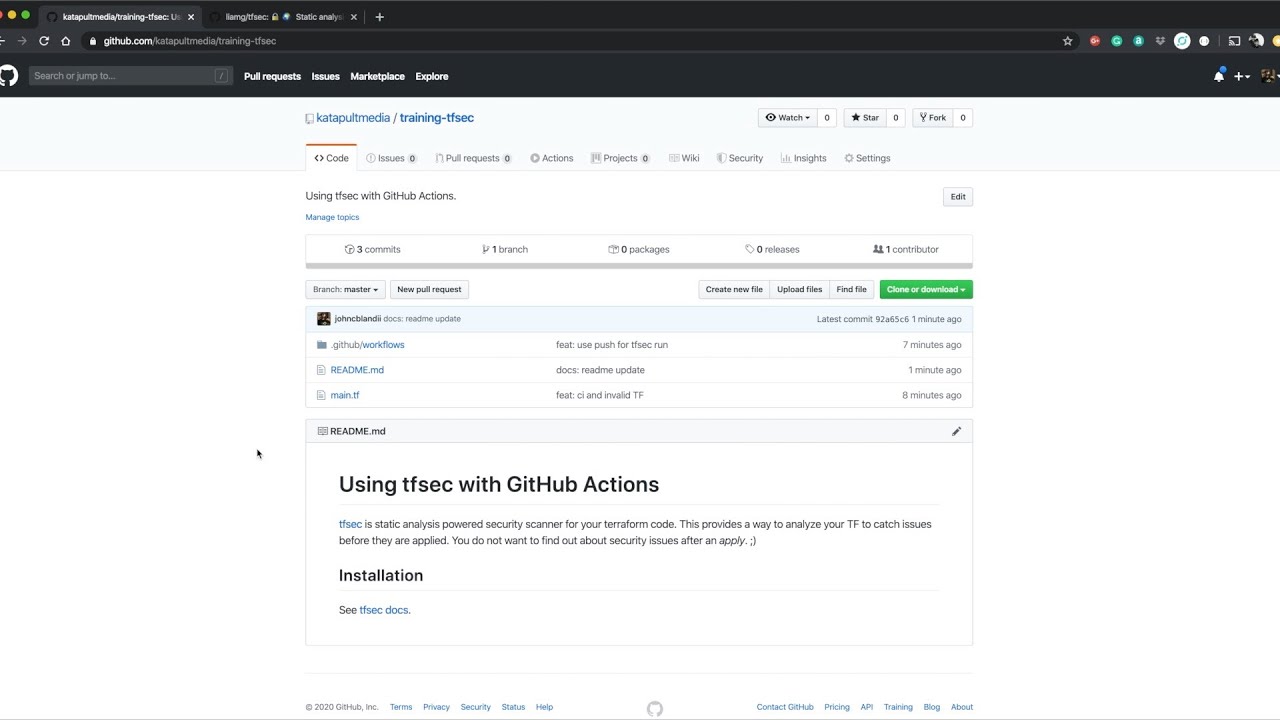 Using tfsec with GitHub Actions