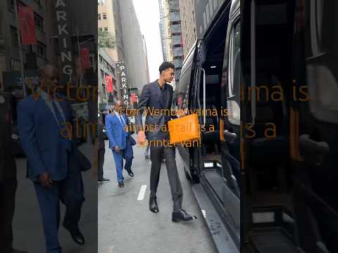 Victor Wembanyama rushes to van close to his height! #victorwembanyama #nbadraft #nba #trending