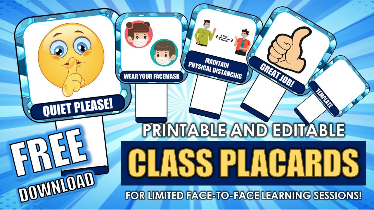 (FREE DOWNLOAD!!) Class Placards for Limited Face-to-Face Learning Session