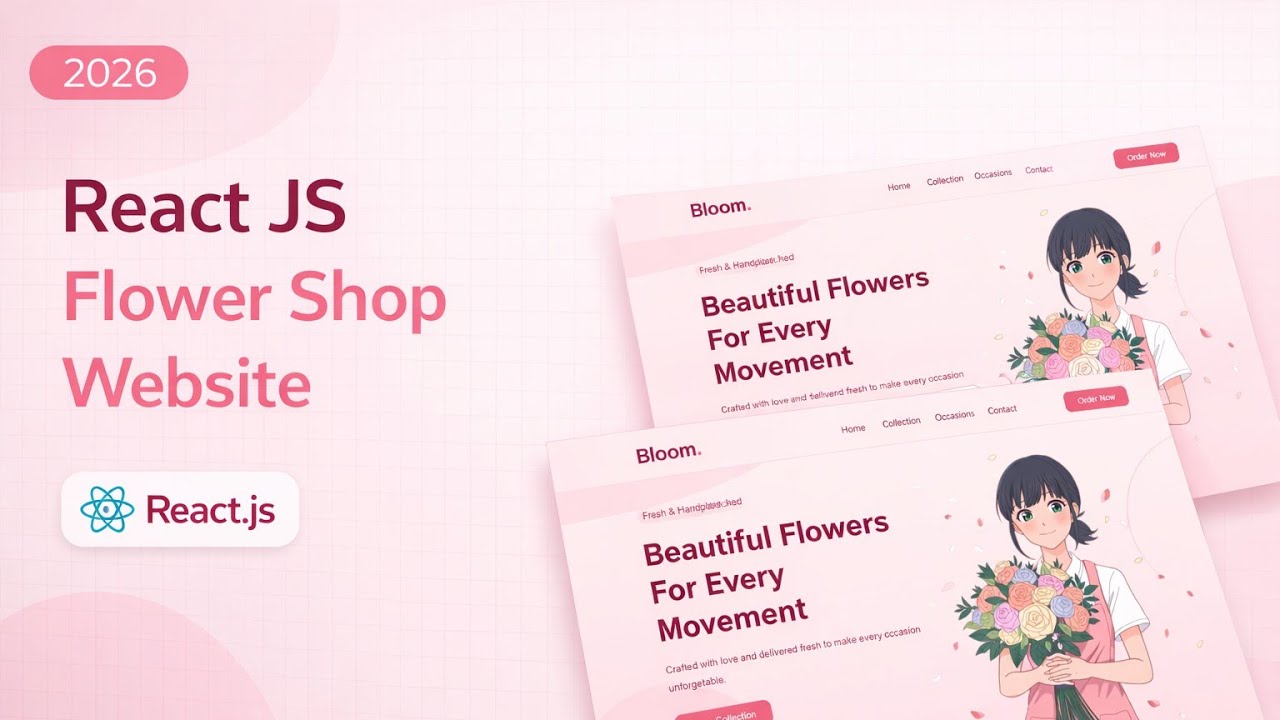 Build a Full Flower Shop Website in React Js | Fast Code