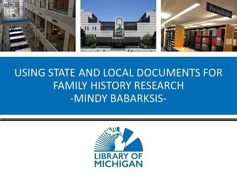 Using State and Local Documents for Family History Research with Mindy Babarskis