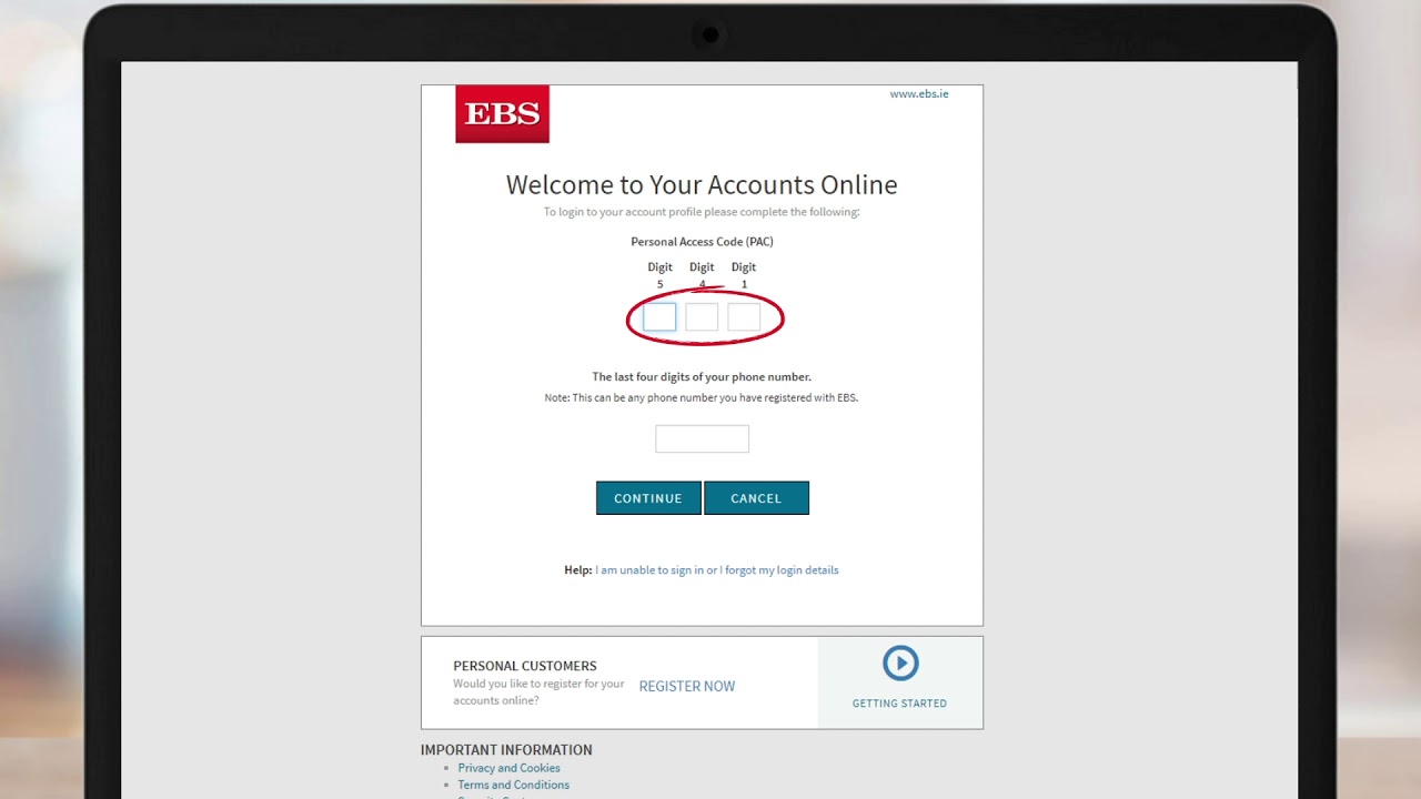 How to log into your EBS online banking account