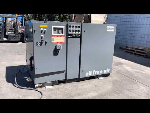 Atlas Copco Oil Free Air ZR37 60 HP Rotary Screw Air Compressor LOW HOURS