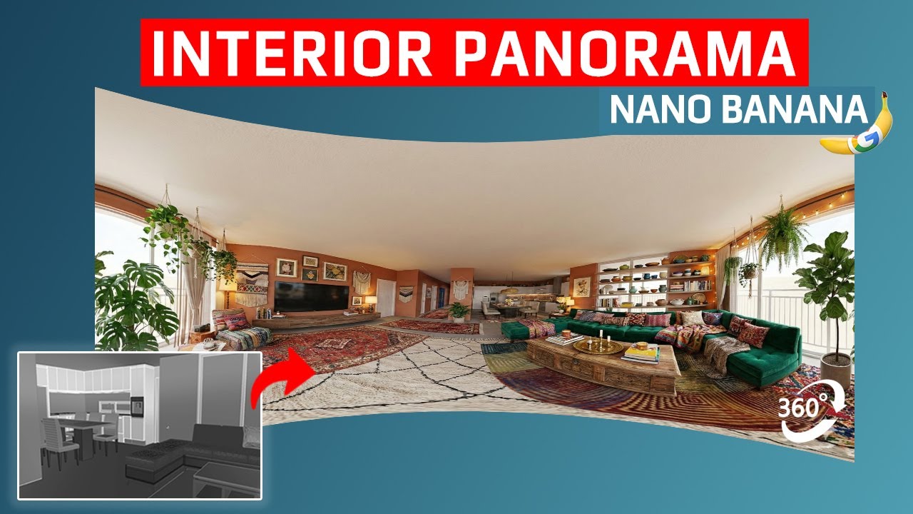 AI Interior 360 Panoramas for FREE: Web and Gaussian Splats