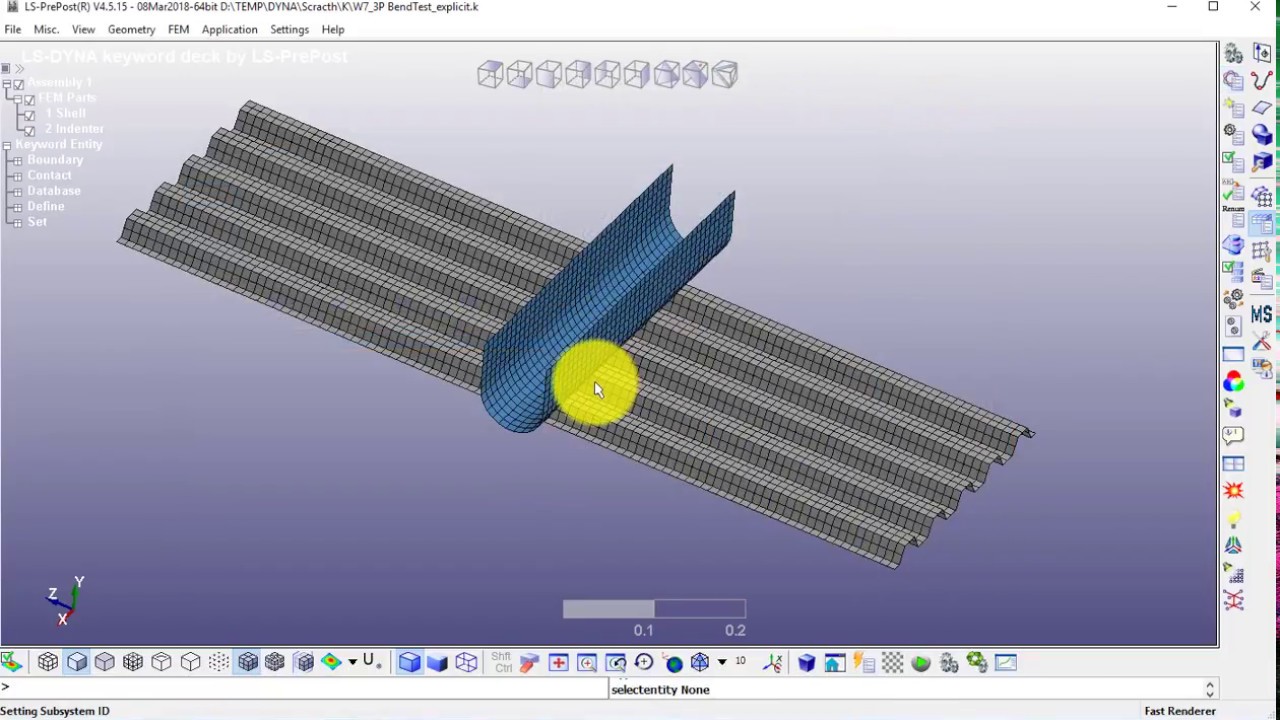 LS-DYNA tutorial | 3P Bending Analysis of Corrugated Plate with Adaptive Mesh | 18-11