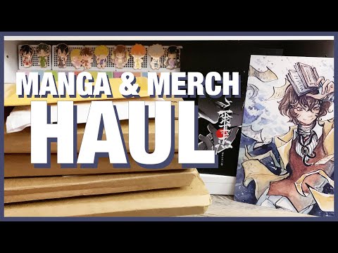 Manga and Merch Haul | preordered manga, anime guidebook, pin mail, fanart prints and fanbooks!!