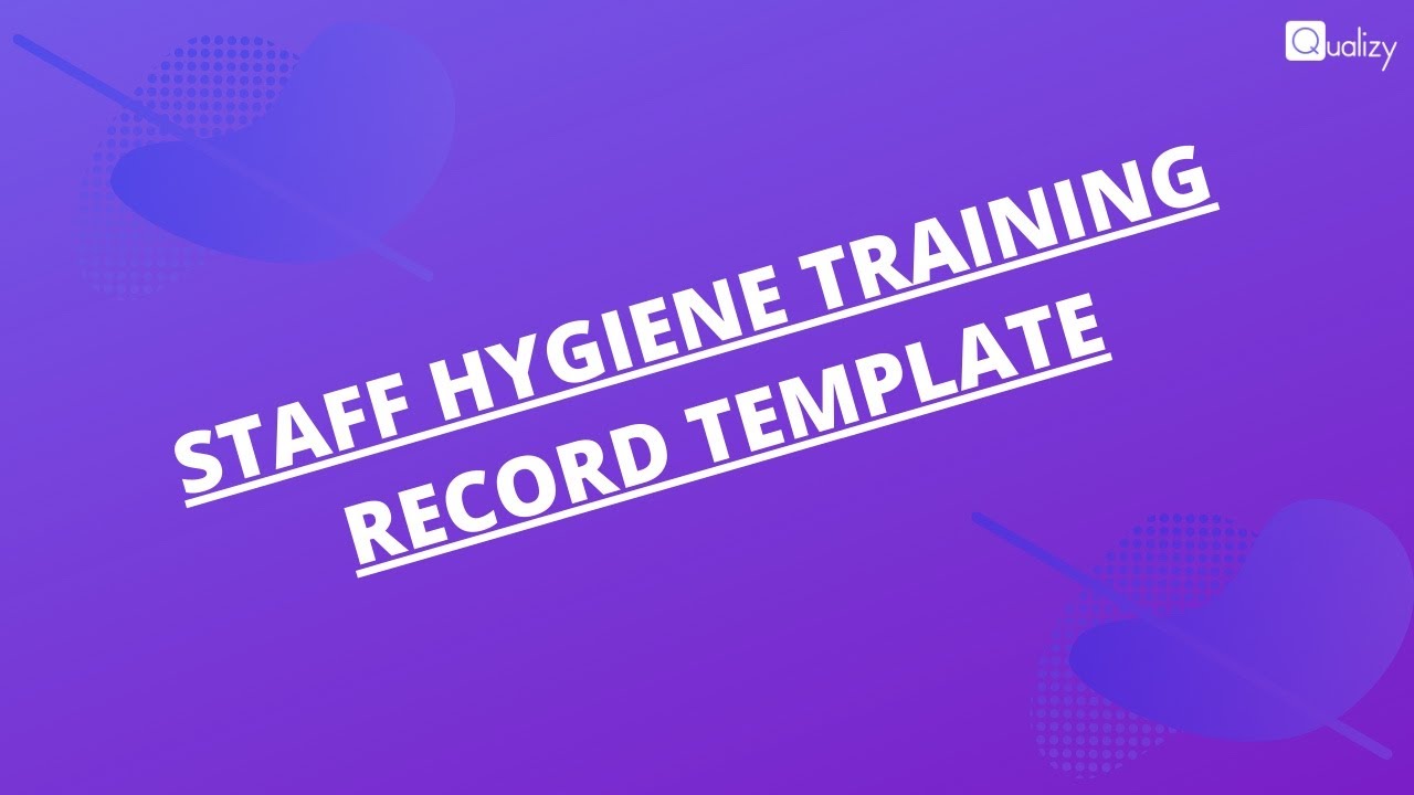 Staff hygiene training record template